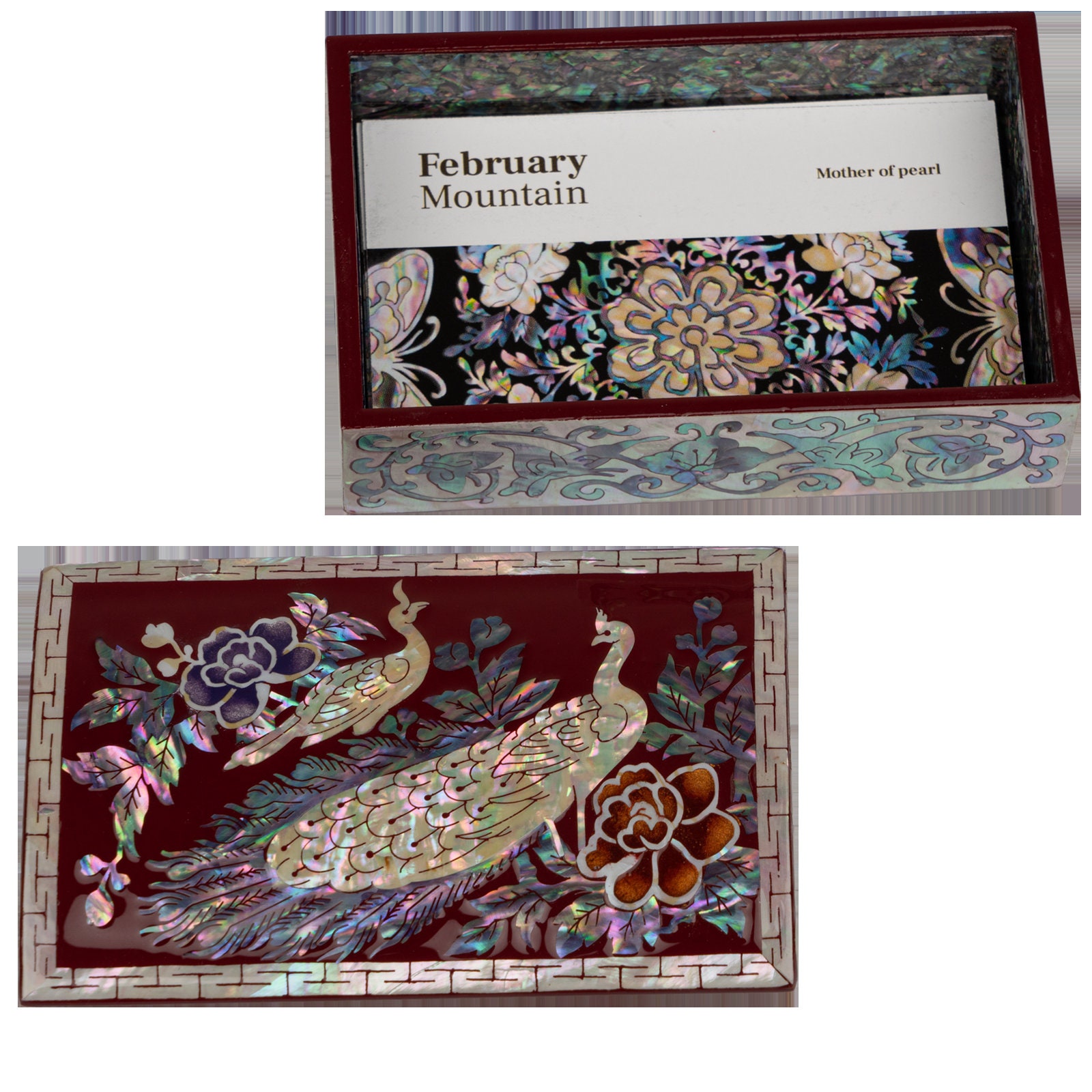 February Mountain Peacock Box Organizer for Business Cards | Etsy