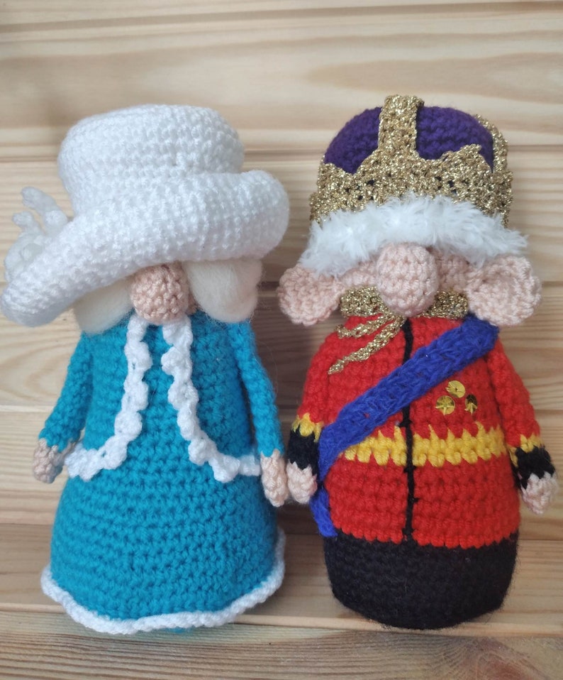 King Charles III Coronation Gnome Crochet Doll, Charles III and Camilla ...