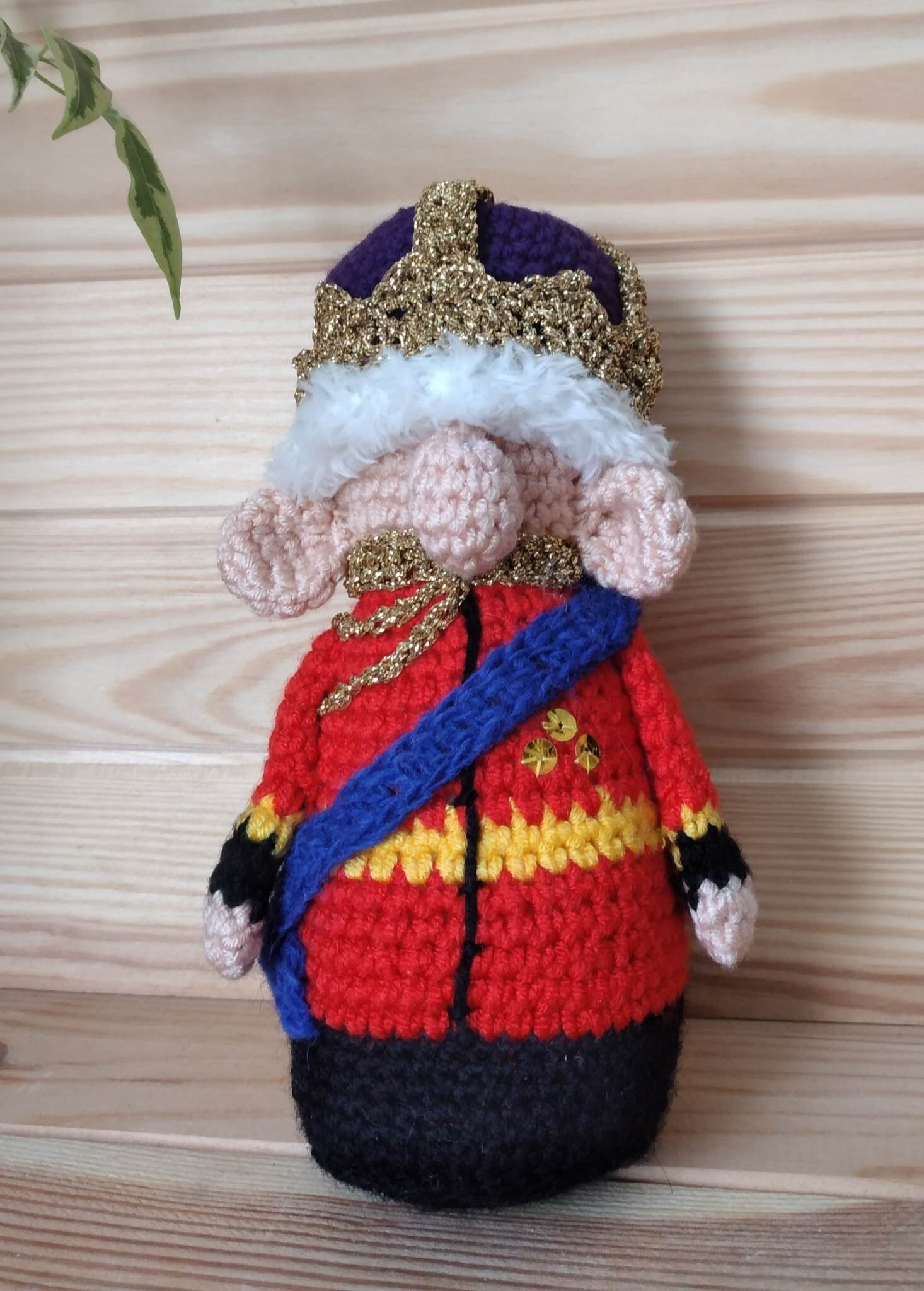 King Charles III Coronation Gnome Crochet Doll, Charles III and Camilla ...