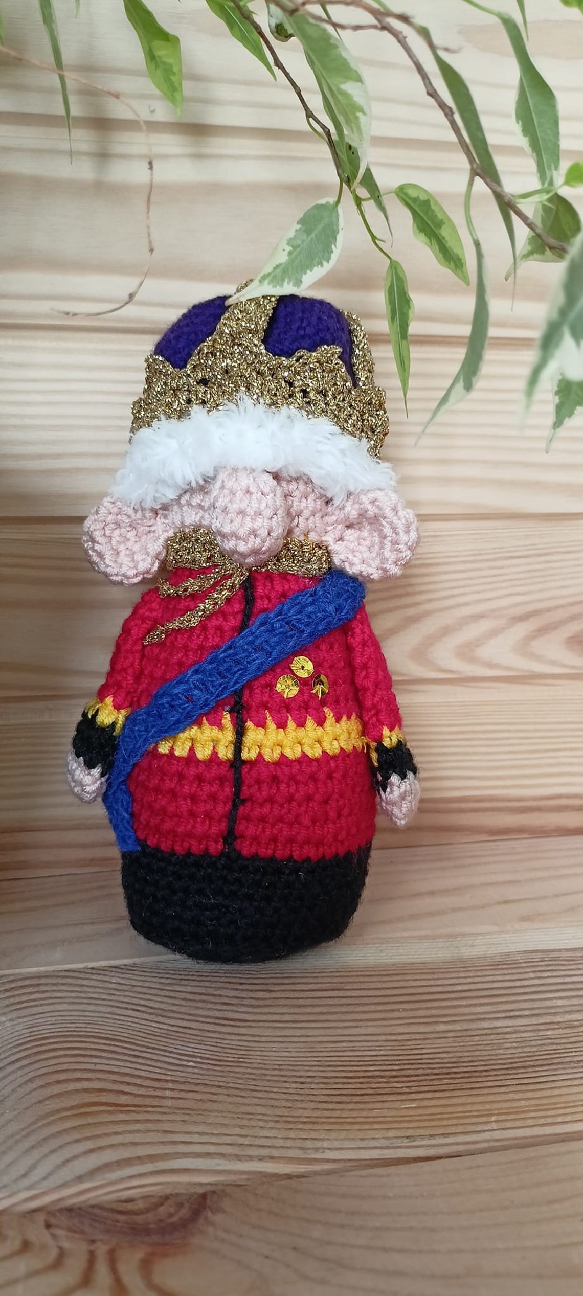 King Charles III Coronation Gnome Crochet Doll, Charles III and Camilla ...
