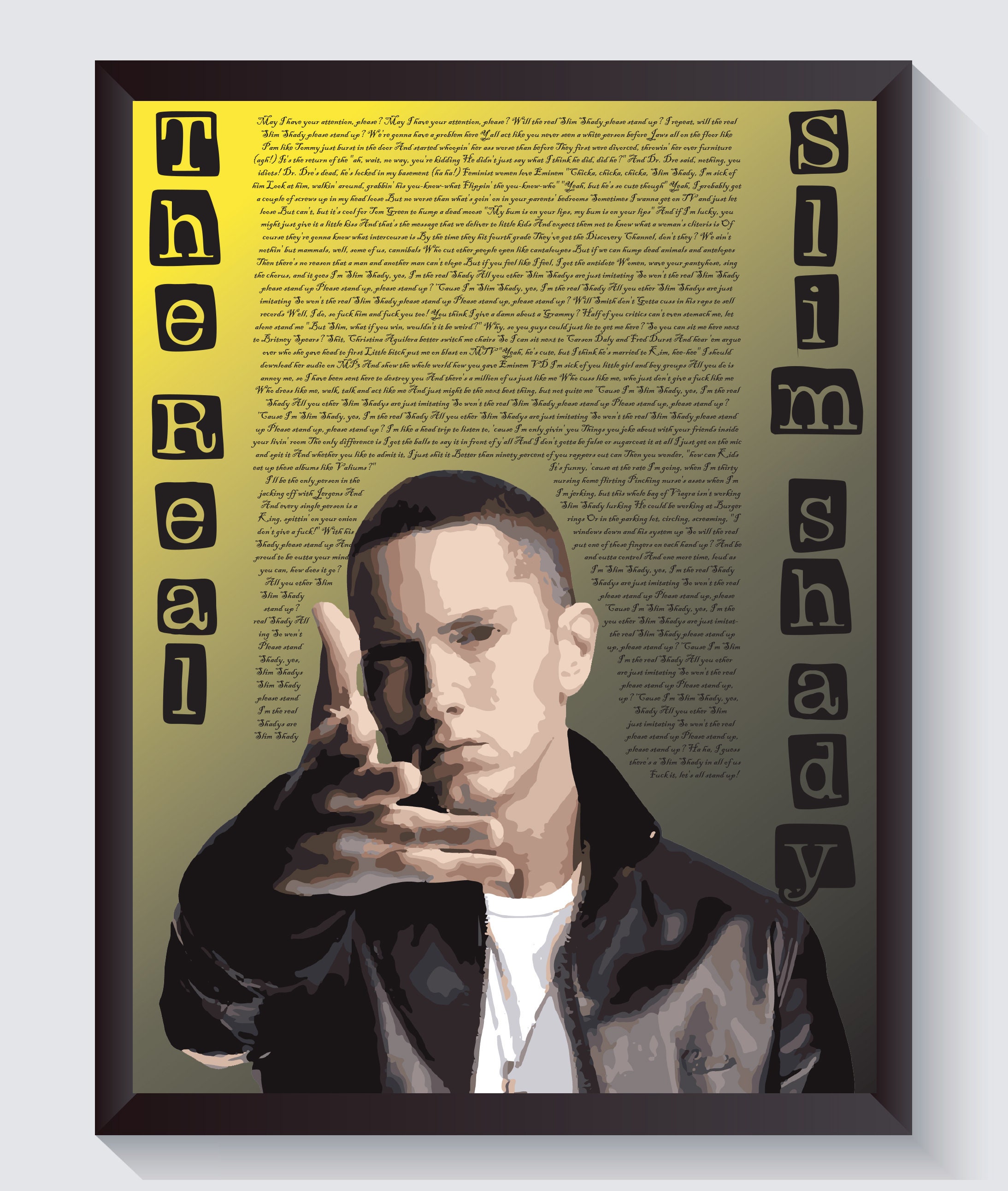 Eminem The Real Slim Shady Inspired Poster Minimalist Style | Etsy