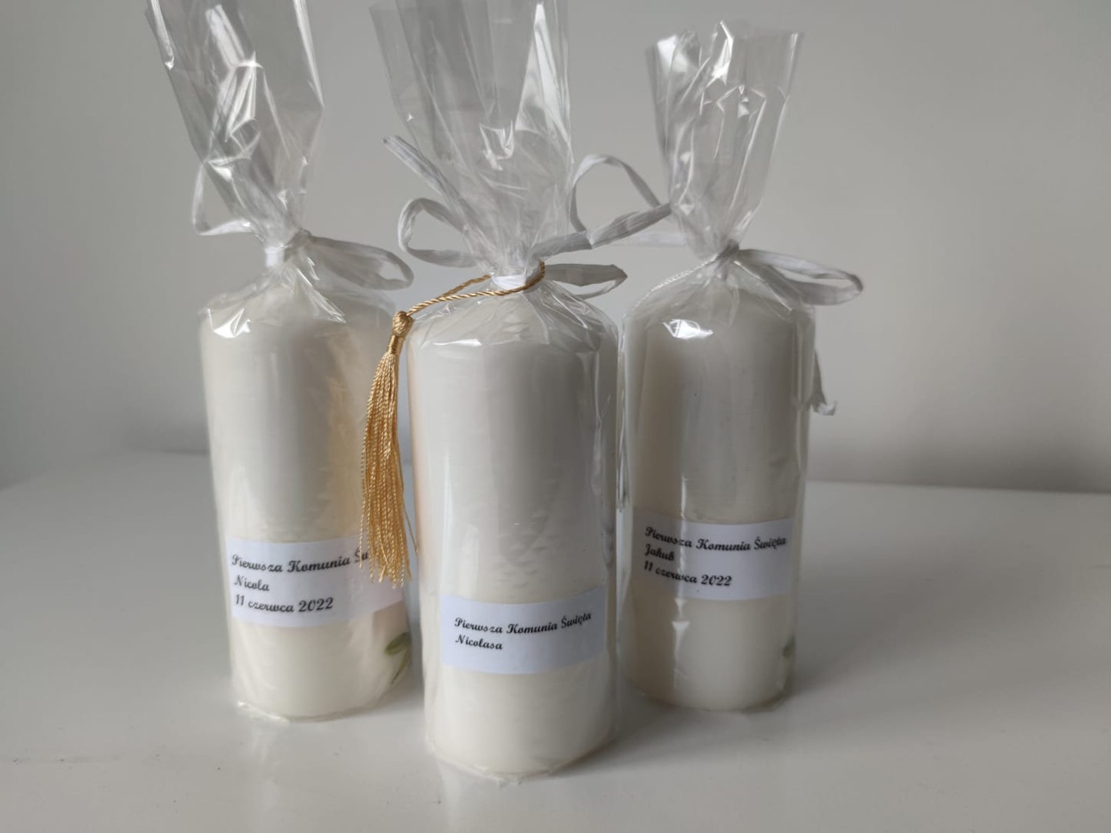 Handmade Holy First Communion Celebration Gift Pilar Candles Wrapped ...