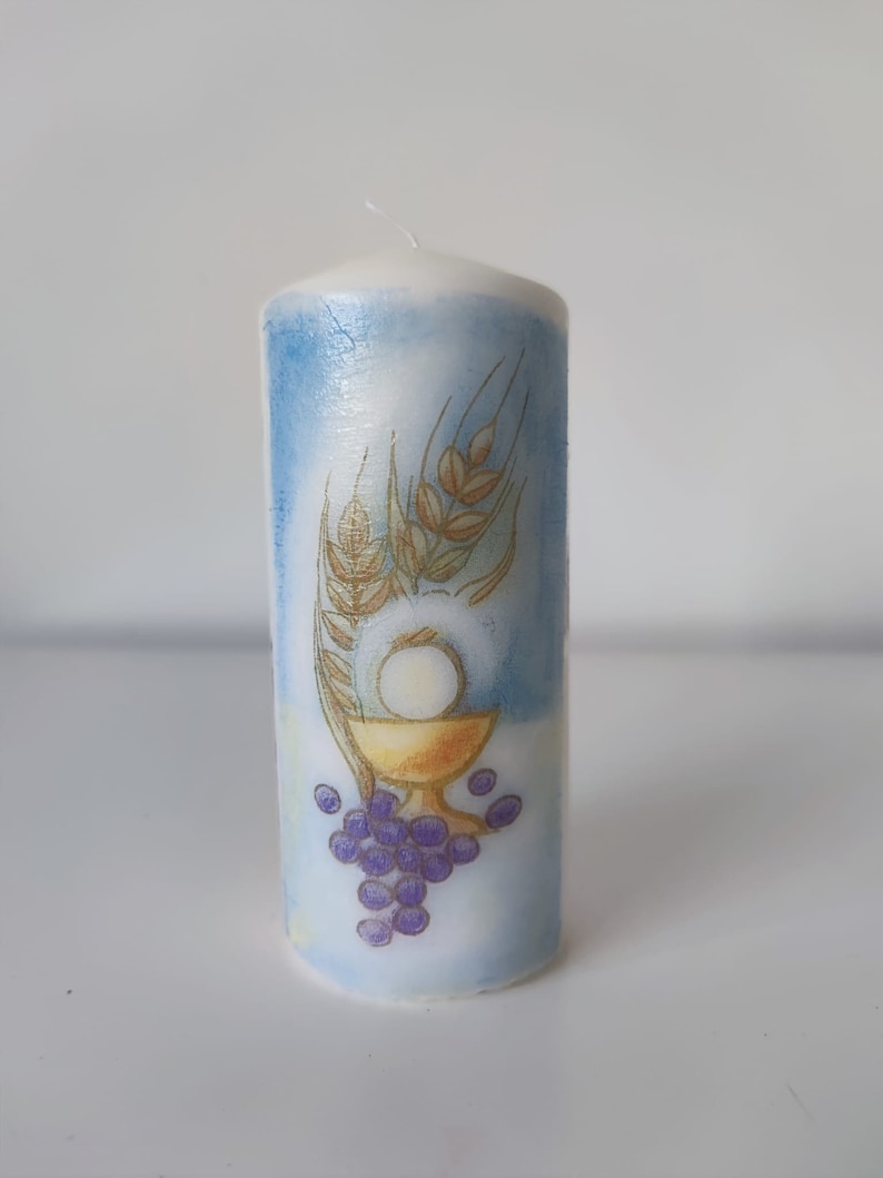 Handmade Holy First Communion Celebration Gift Pilar Candles Wrapped ...