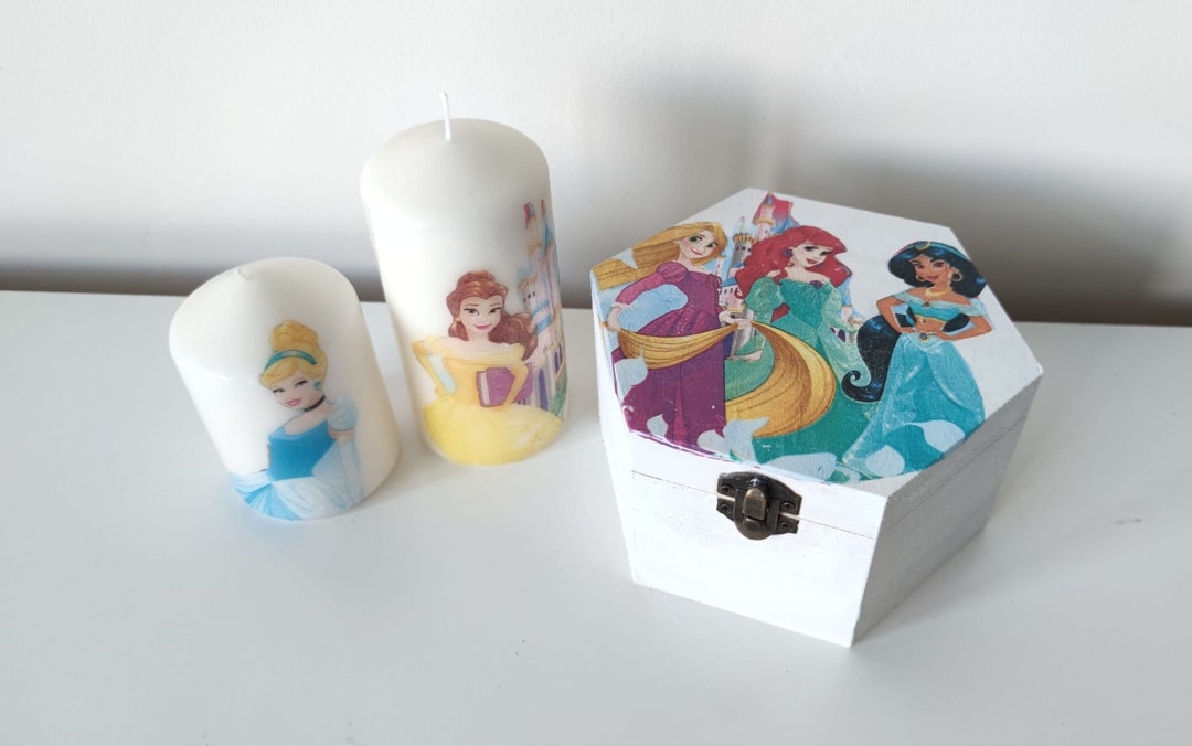 Hand Decorated Disney Princess Candles Wooden Jewellery Box - Etsy