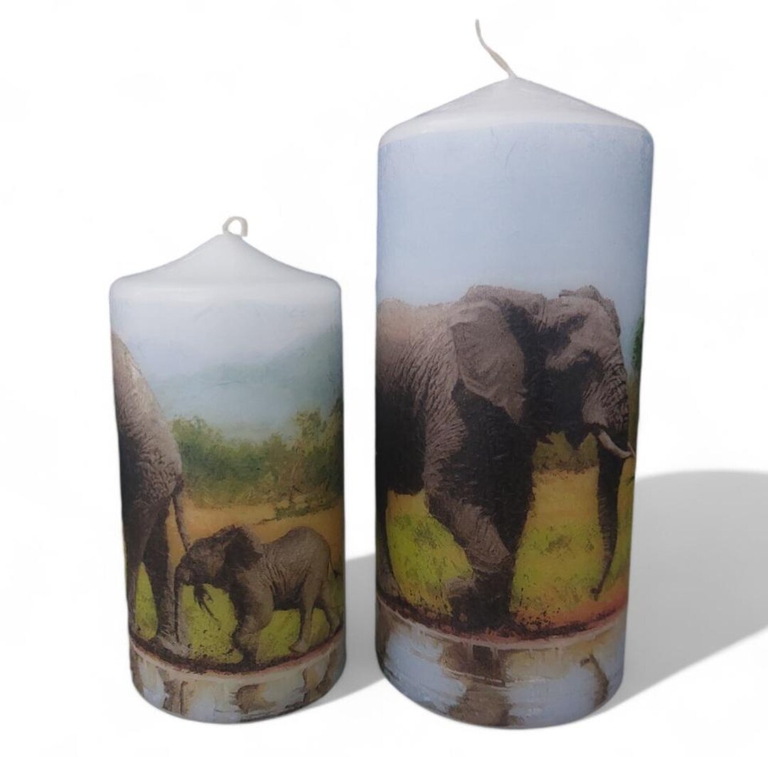 Handmade Gift Set Elephants Candles Gift Wrapped Decoupage Original ...