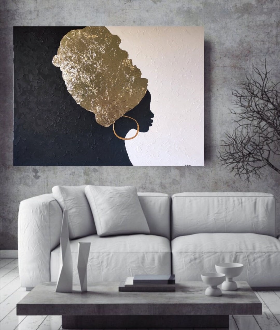 Original Gold Leaf Rich Textured Extra Large Abstract Gold Foil ...