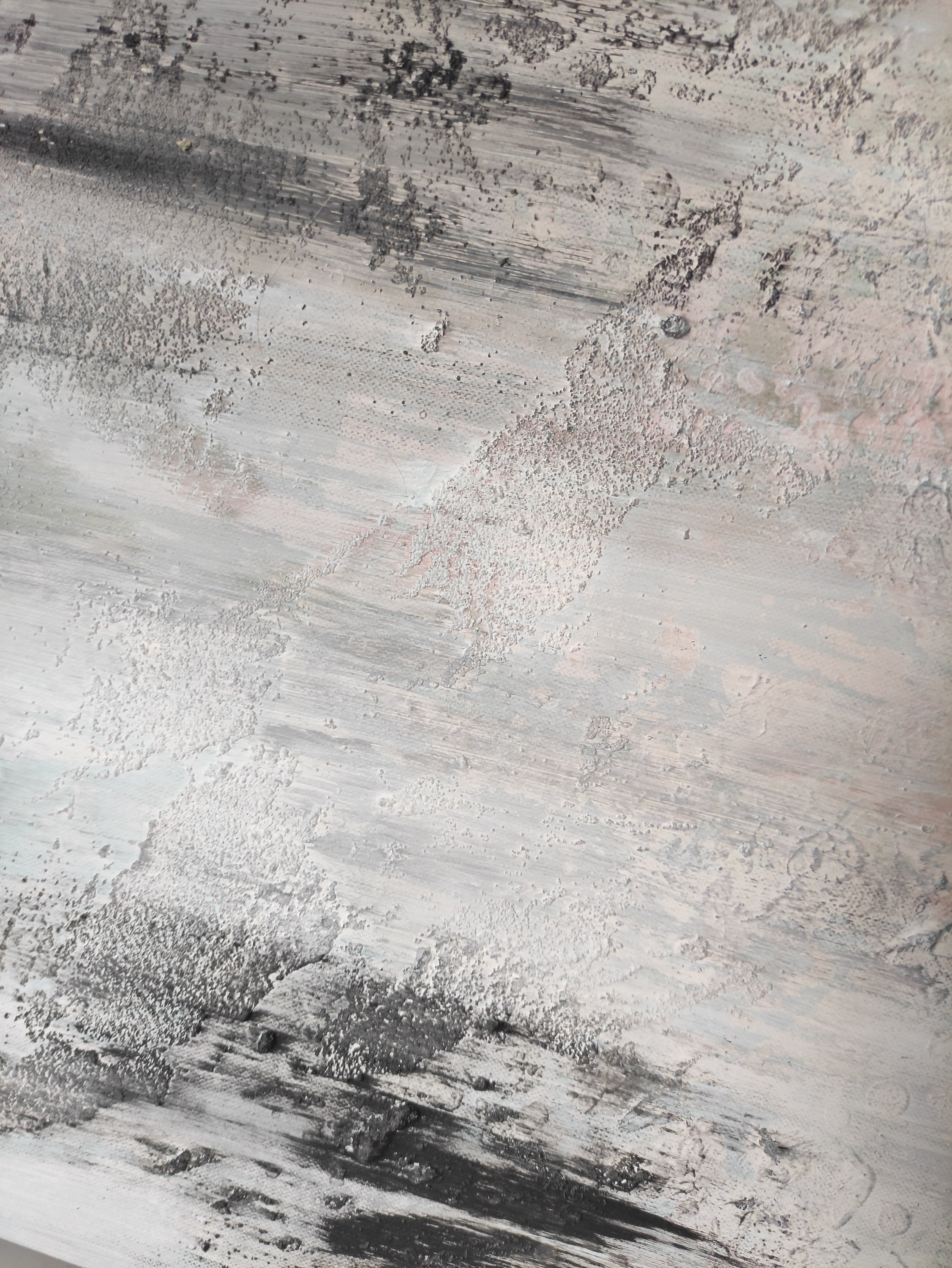 Extra Large rich texture silver leaf original painting on | Etsy