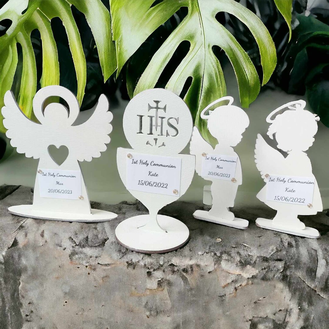 Luxury Gift Favours Wooden Standing Angel Figurine Christening ...