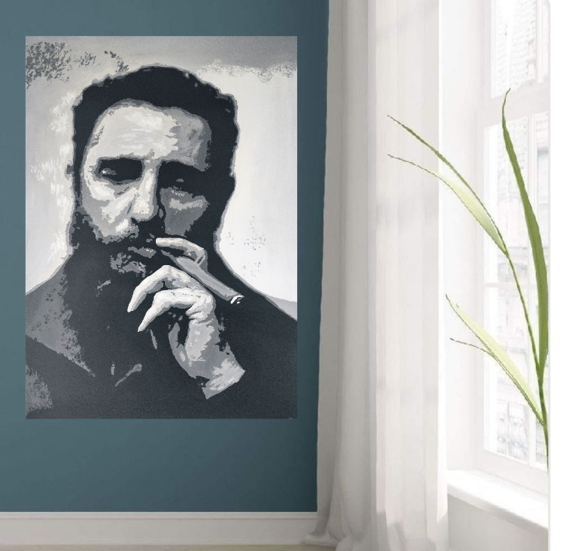 Original Fidel Castro Cuba Painting on Stretched Canvas Extra - Etsy