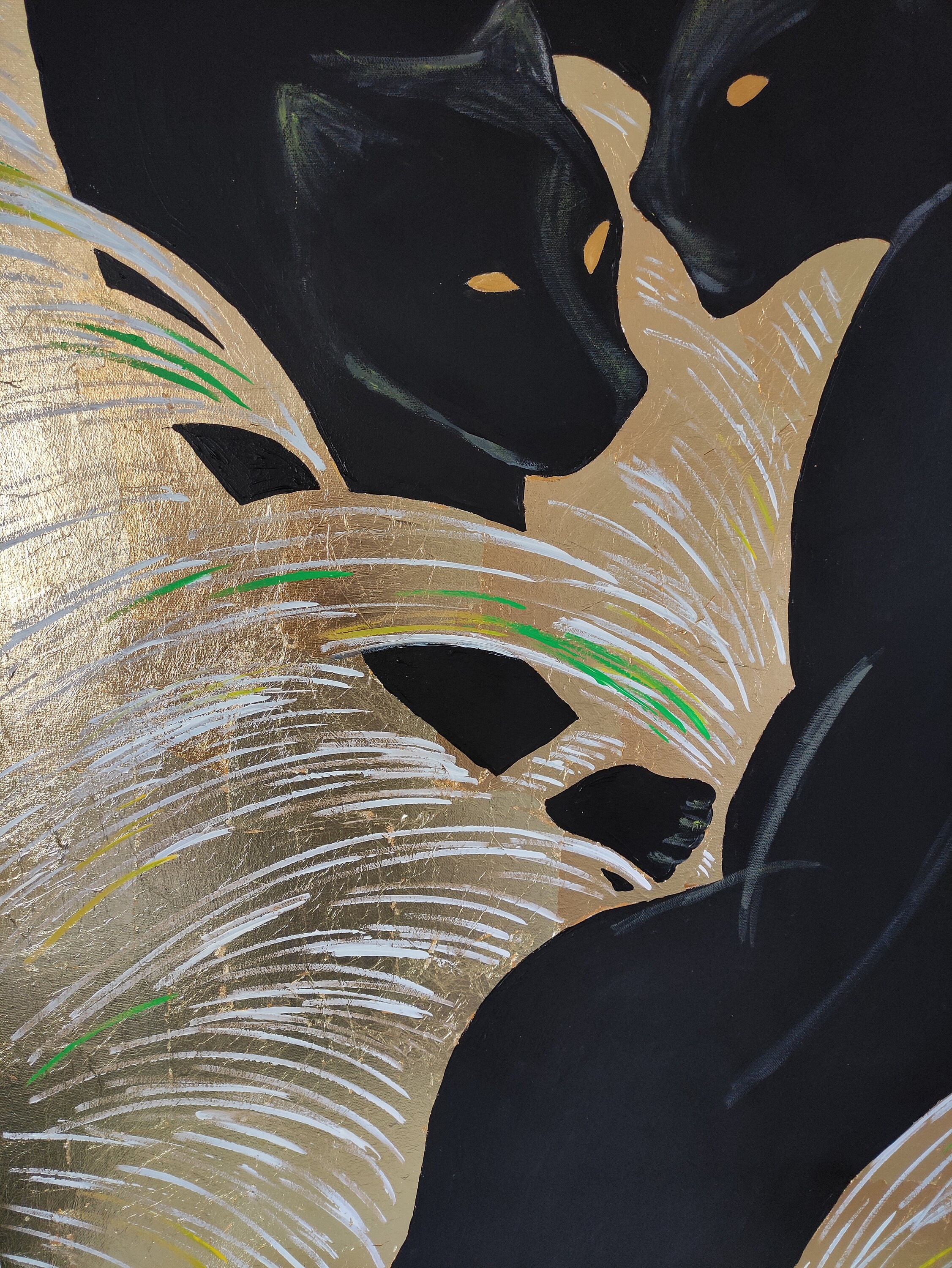 Original gold leaf textured large abstract gold foil painting | Etsy