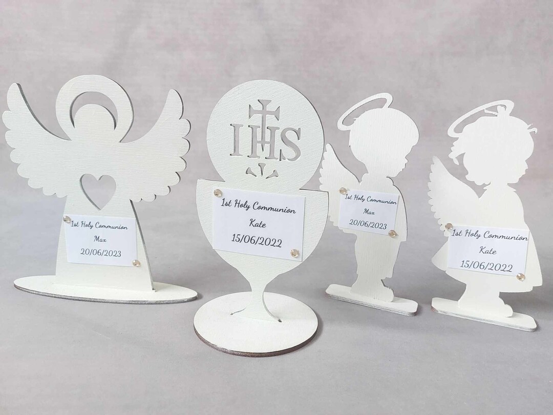 Luxury Gift Favours Wooden Standing Angel Figurine Christening ...