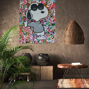 Original Extra Large Rich Textured Snoopy Colourful Painting on ...