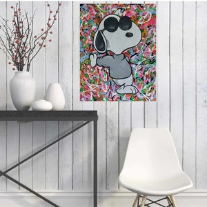 Original Extra Large Rich Textured Snoopy Colourful Painting on ...