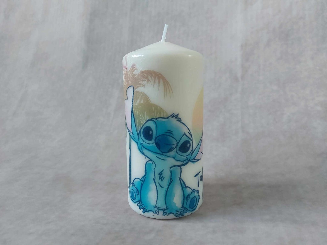 Handmade Gift Stitch Disney Candle Gift Wrapped Decoupage Original ...