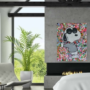 Original Extra Large Rich Textured Snoopy Colourful Painting on ...