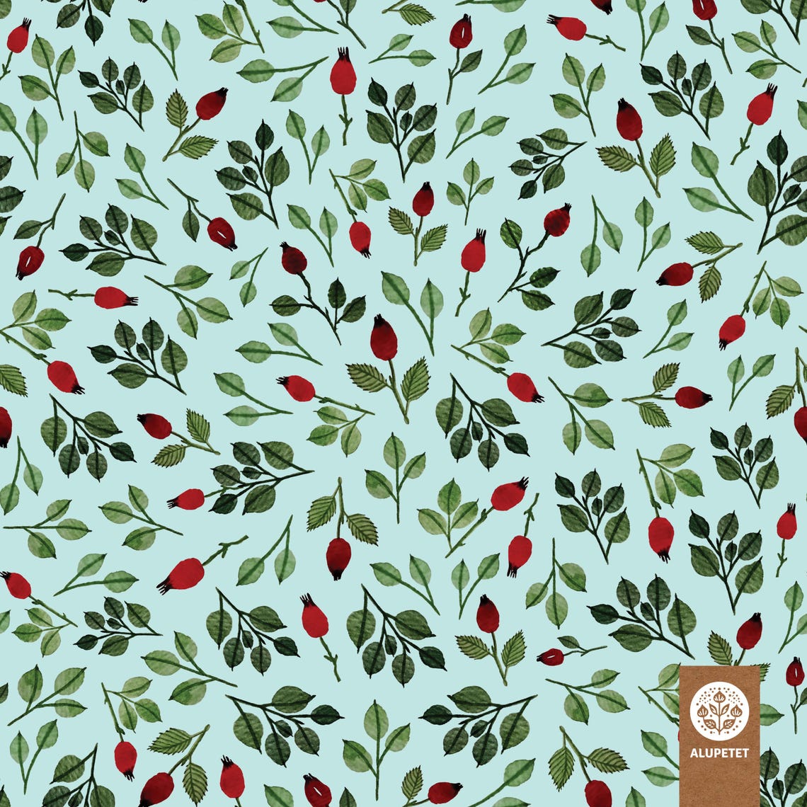 ALUPETET Rose Hips I Watercolor Seamless Pattern | Hand Drawn Print ...