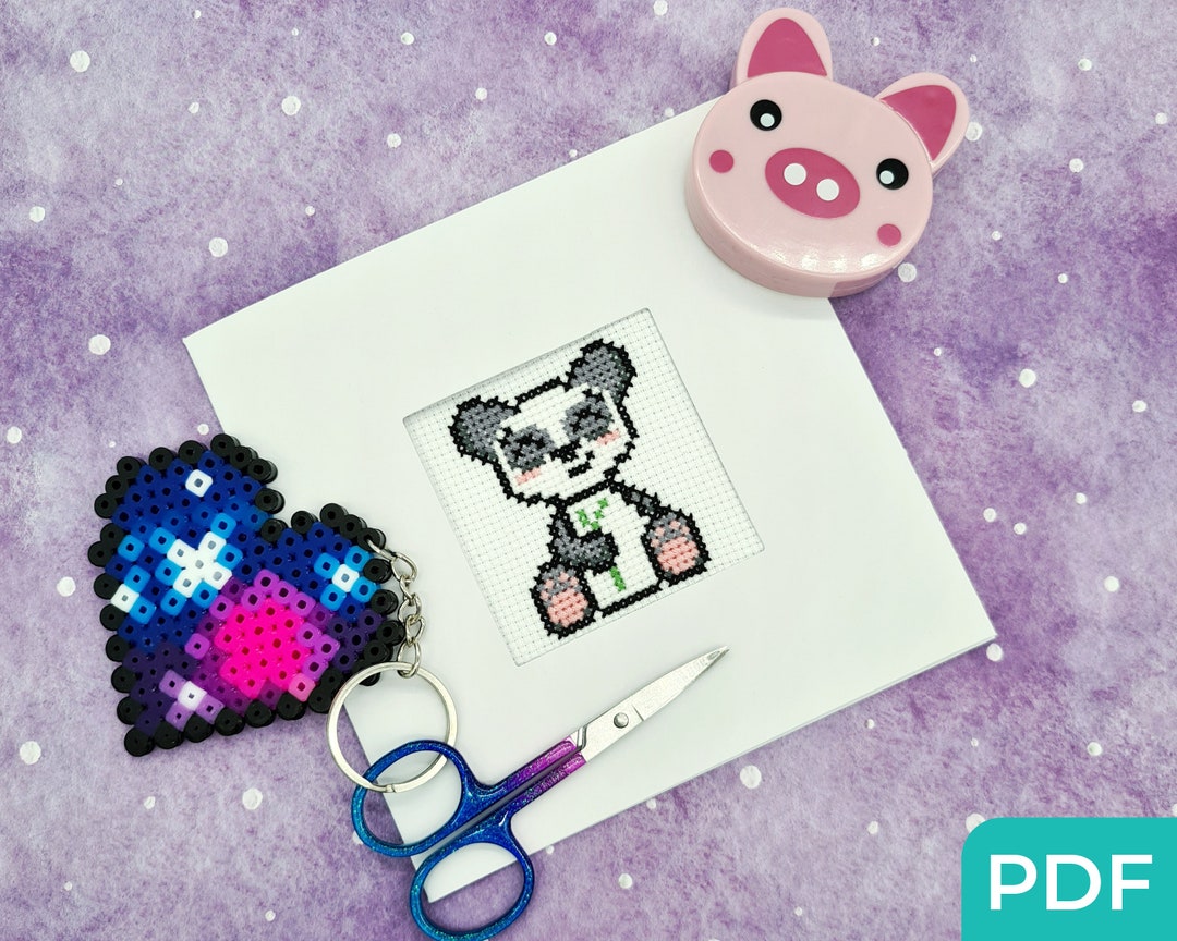 Panda Cross Stitch Pattern PDF, Cute Panda Bear Easy Cross Stitch ...