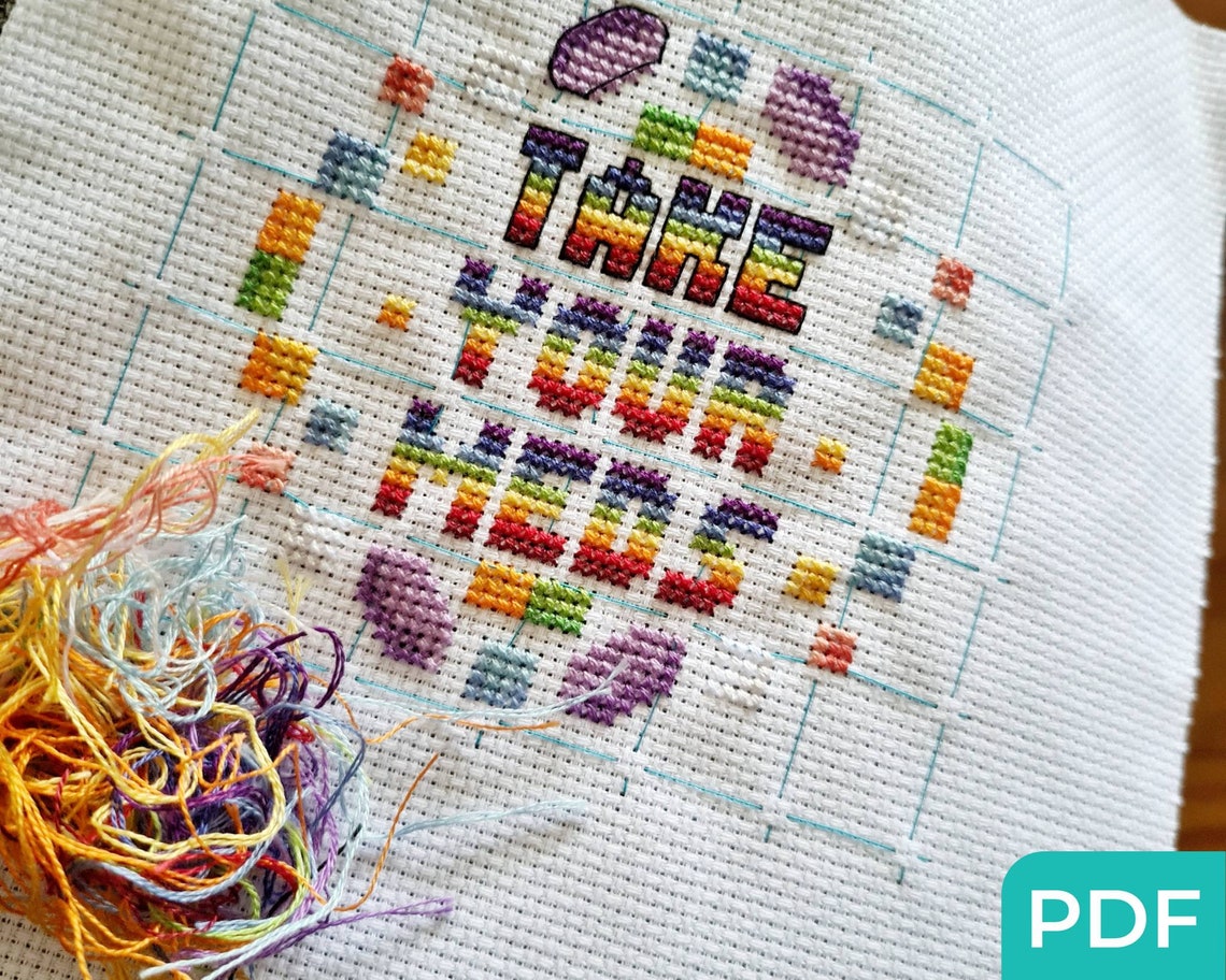 Take Your Meds Cross Stitch Pattern PDF, ADHD Cross Stitch, Mental ...