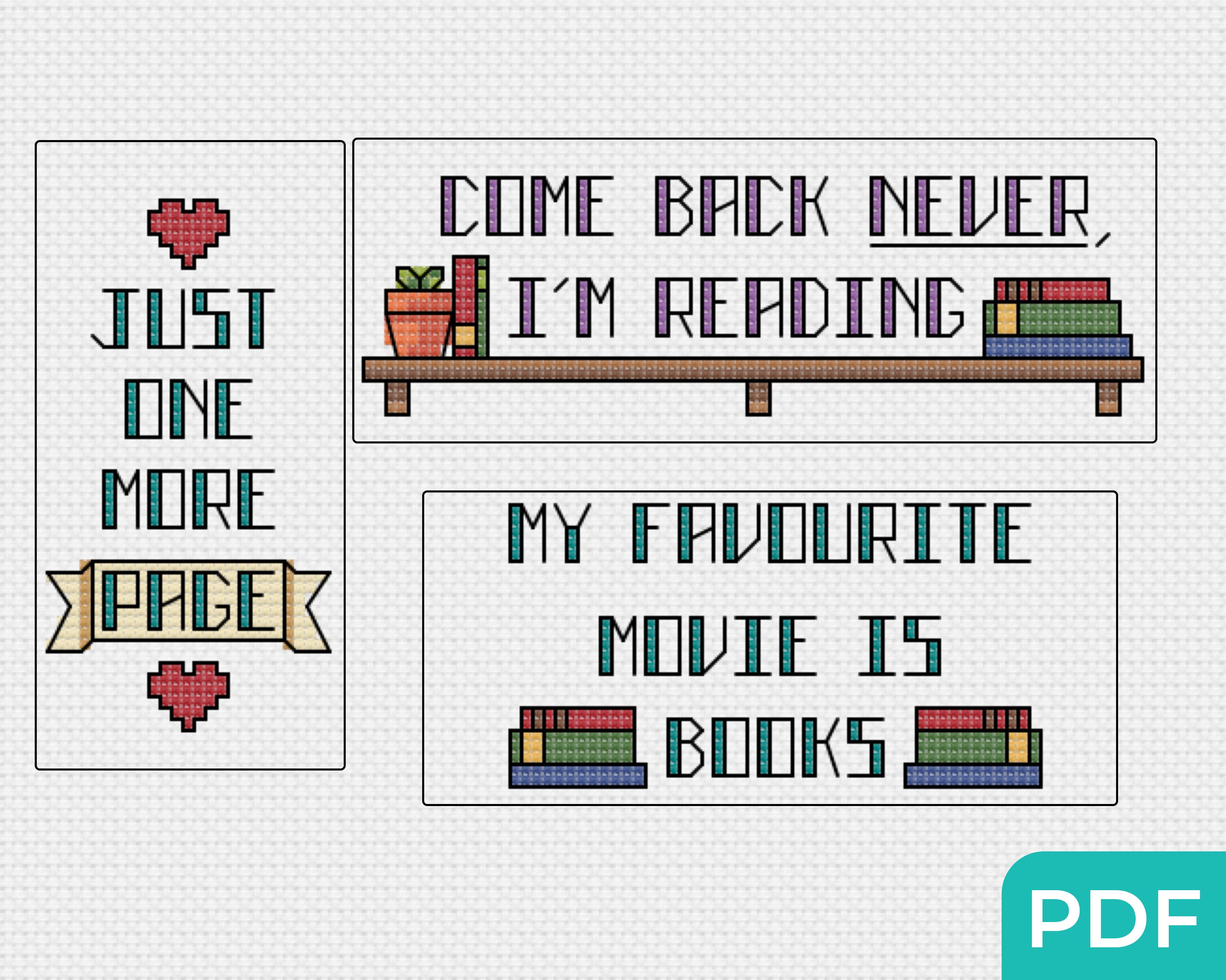 Snarky Bookmarks Pack of 3 Cross Stitch Pattern PDF Modern - Etsy UK