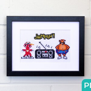 Toejam & Earl Jammin Cross Stitch Pattern PDF, Modern Easy Cross Stitch ...
