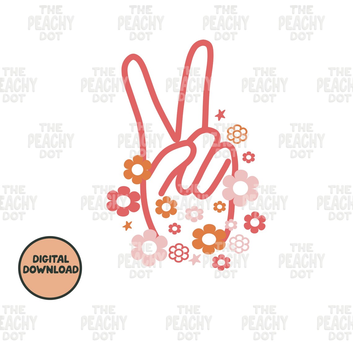 Peace Sign Svg Png Groovy Retro Svg Png Retro Flower Png - Etsy