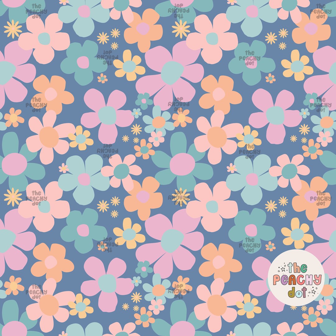 Seamless Daisy Pattern, Seamless Spring Pattern, Seamless Retro Daisy ...
