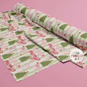 Seamless Pink Christmas Pattern, Seamless Bow Pattern, Girlie Pattern ...