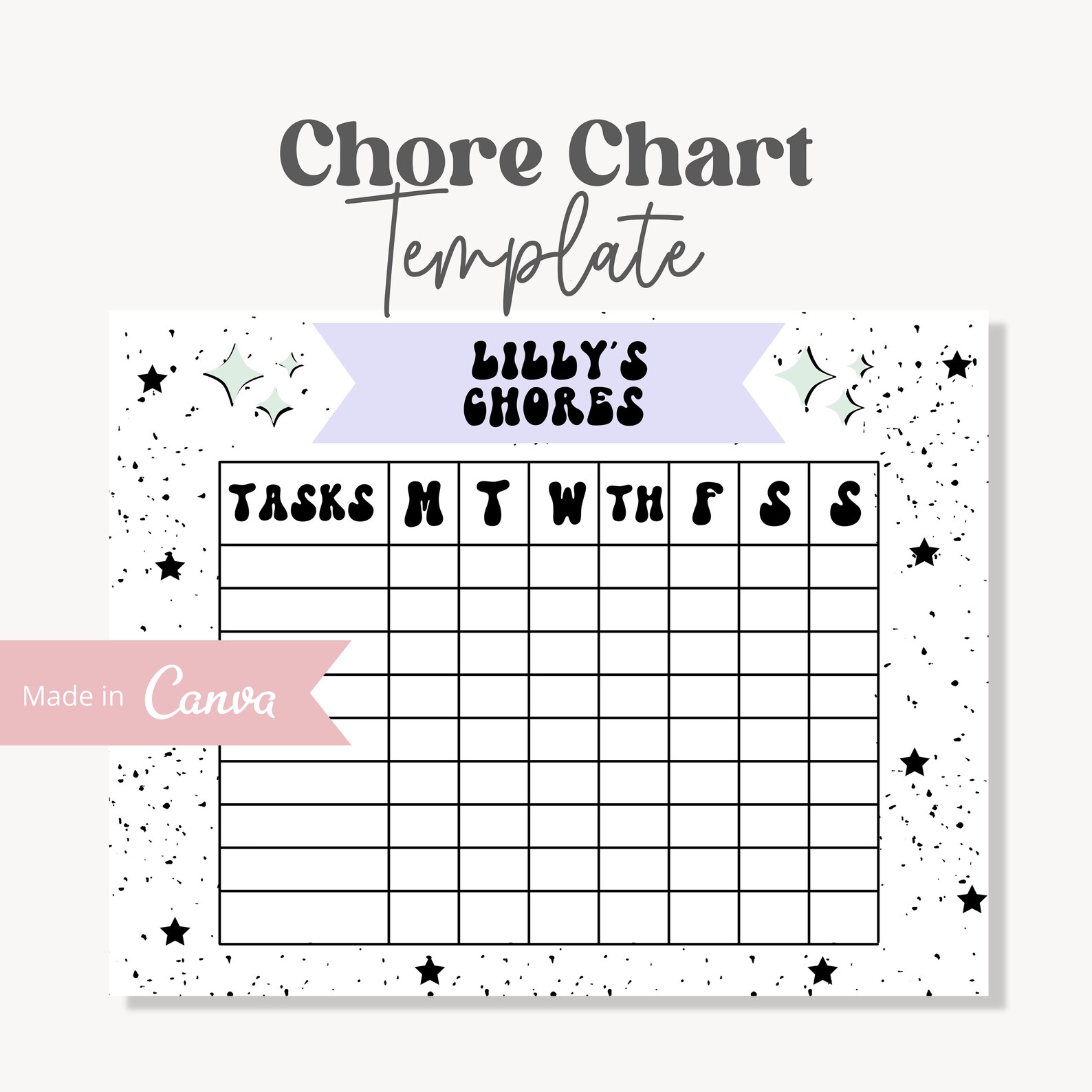 Canva Template Chore Chart for Kids Kids Chores Kids Chore - Etsy