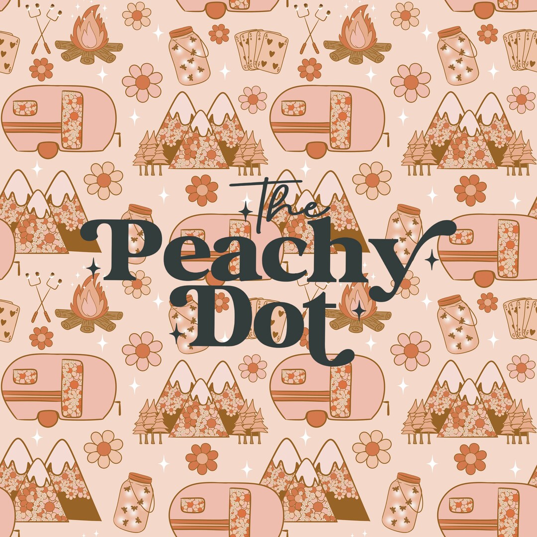 Seamless Pink Camping Pattern, Seamless Boho Camping Pattern, Seamless ...