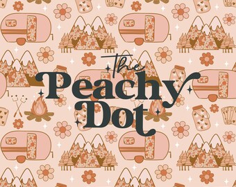 Pink Campers Vintage Clipart Bundle Retro Flower Camping - Etsy