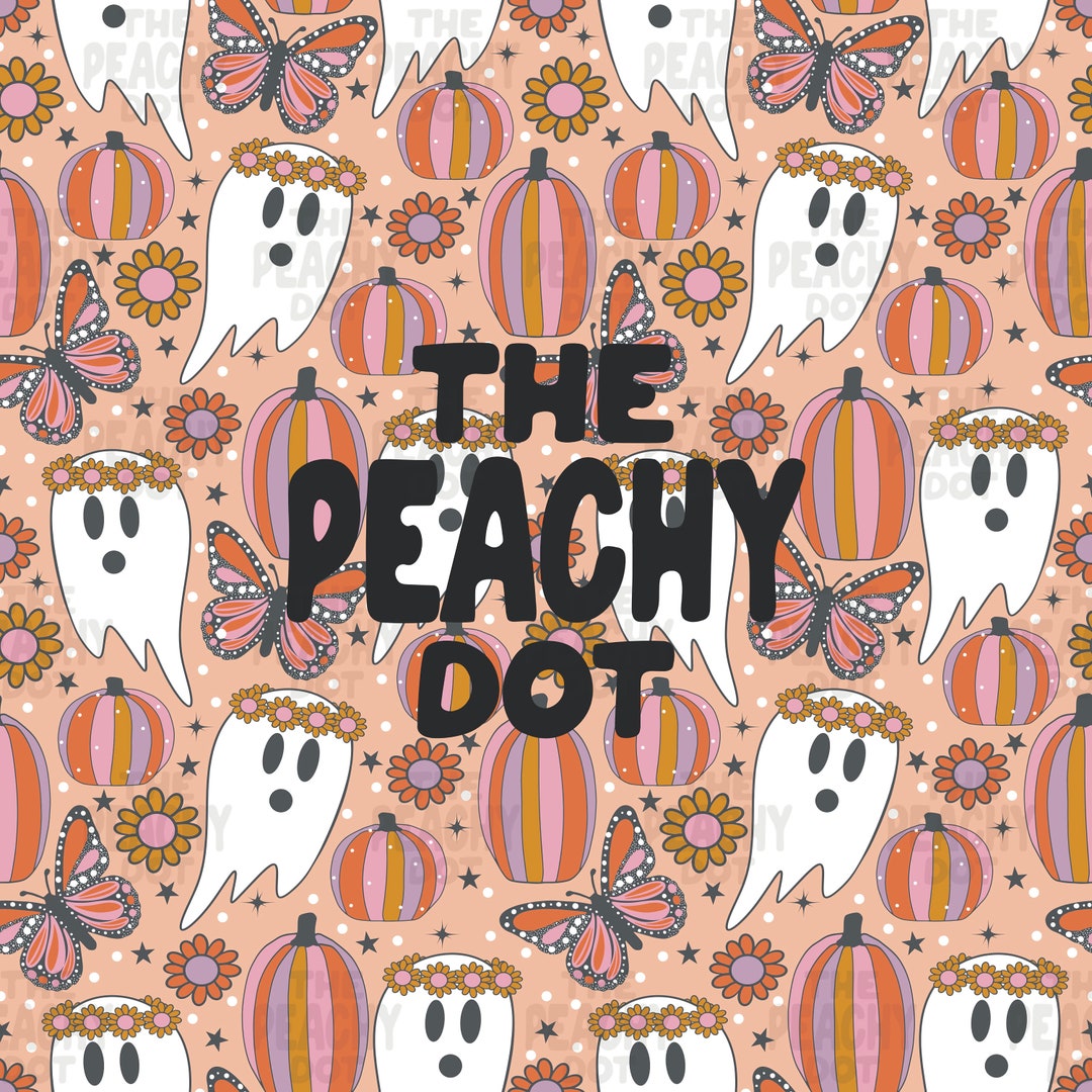 Seamless Halloween Pattern, Seamless Boho Ghost Pattern, Seamless Fall ...