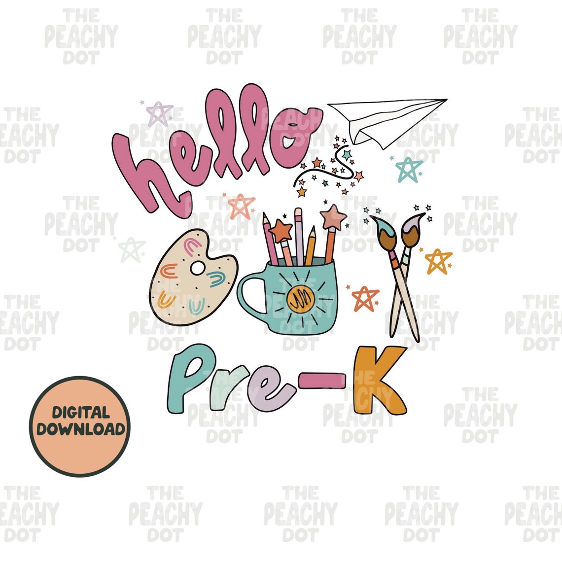 Hello Pre-k Png Pre-k Doodle Png Back to School Png Png for - Etsy