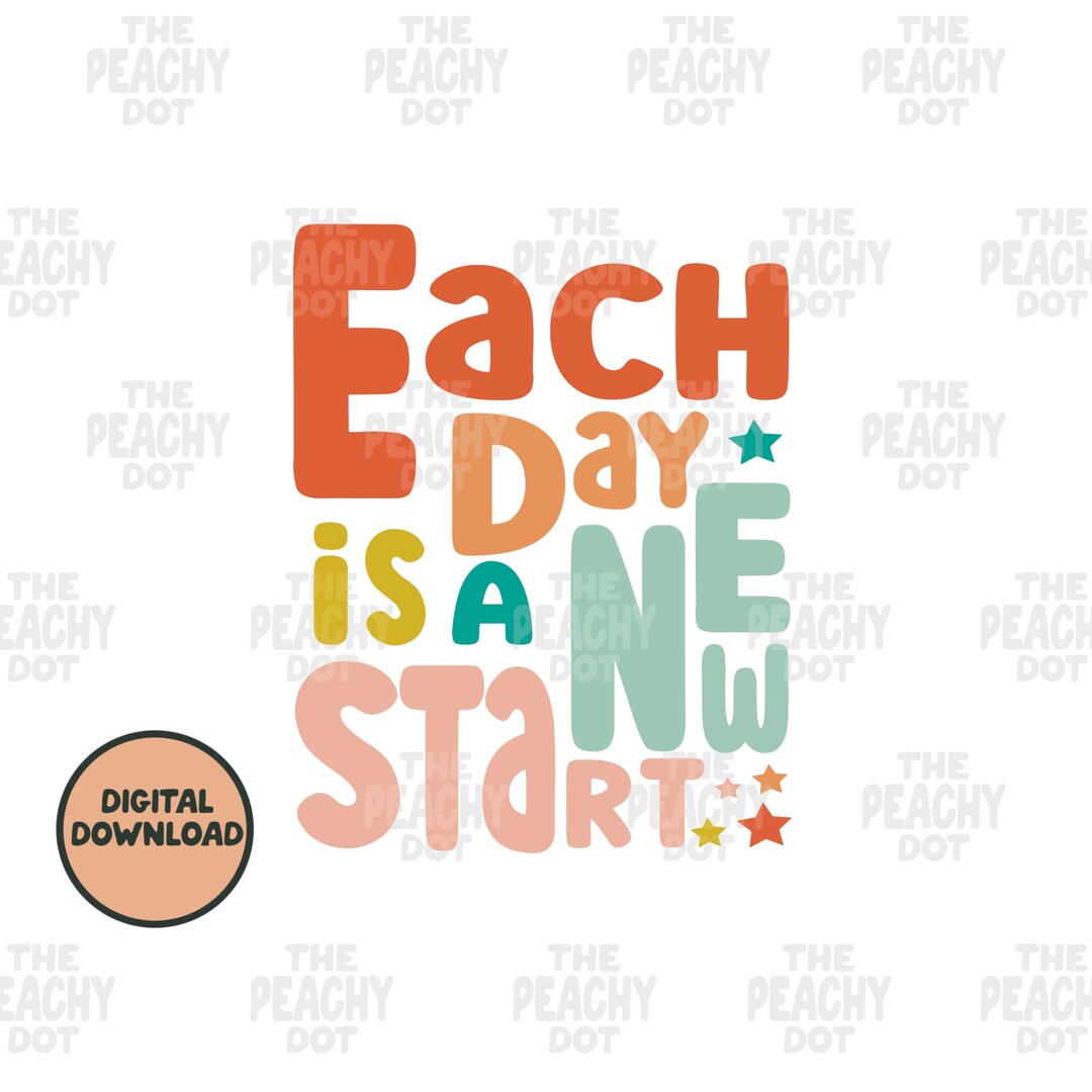 Affirmation PNG SVG New Day Design, Digital Download, Inspirational Png ...