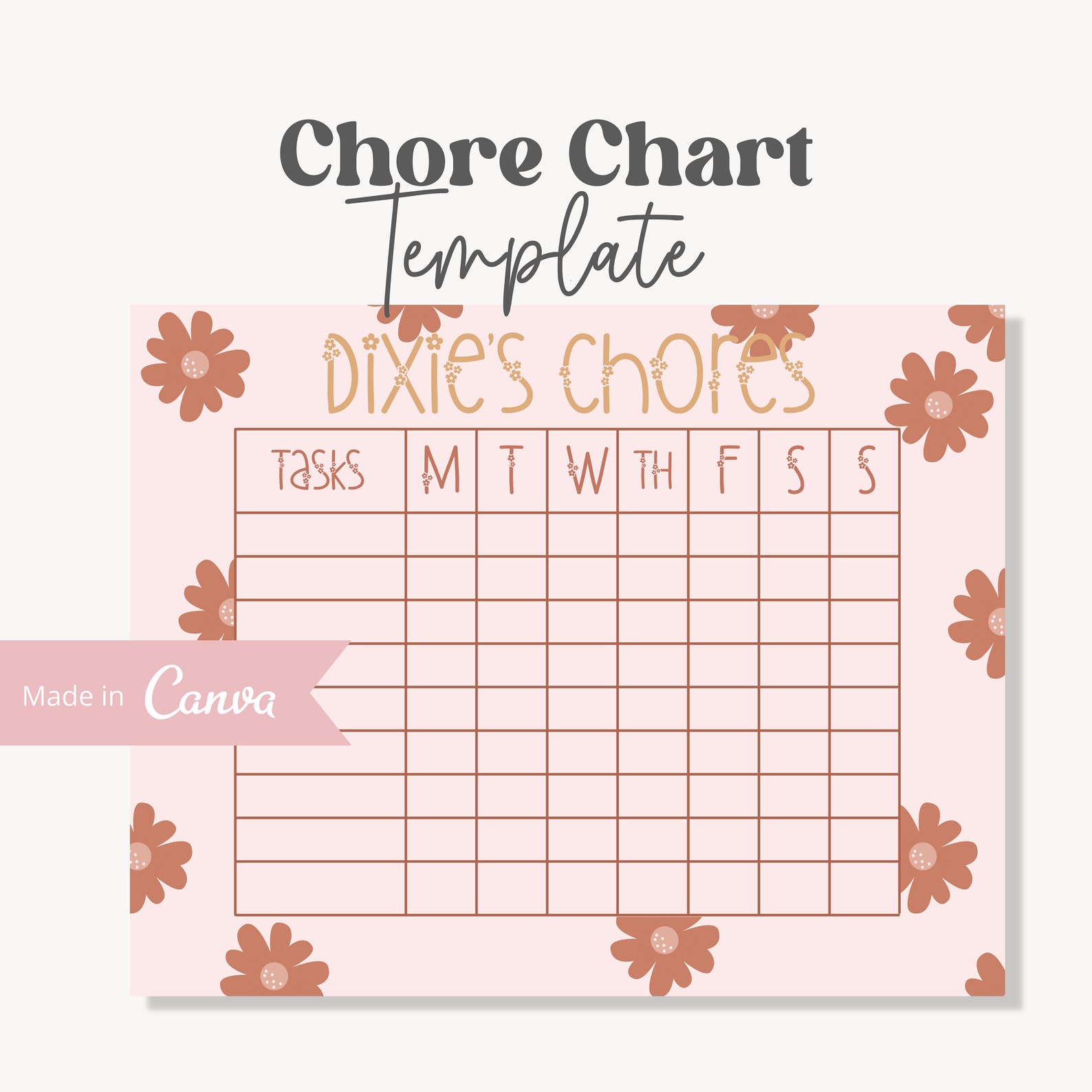 Canva Template Chore Chart for Kids Kids Chores Kids Chore | Etsy