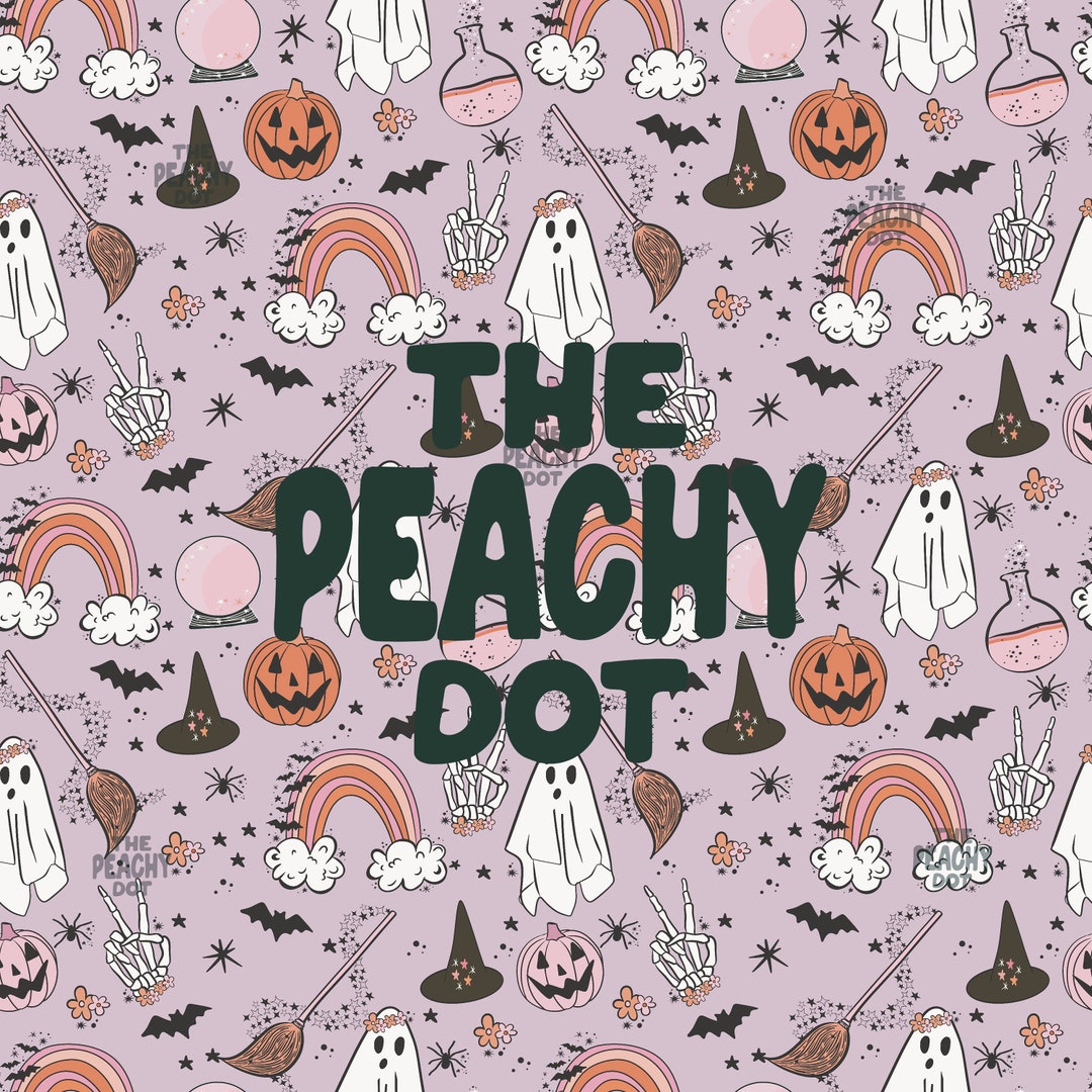 Seamless Halloween Pattern, Seamless Boho Rainbow Ghost Pattern ...