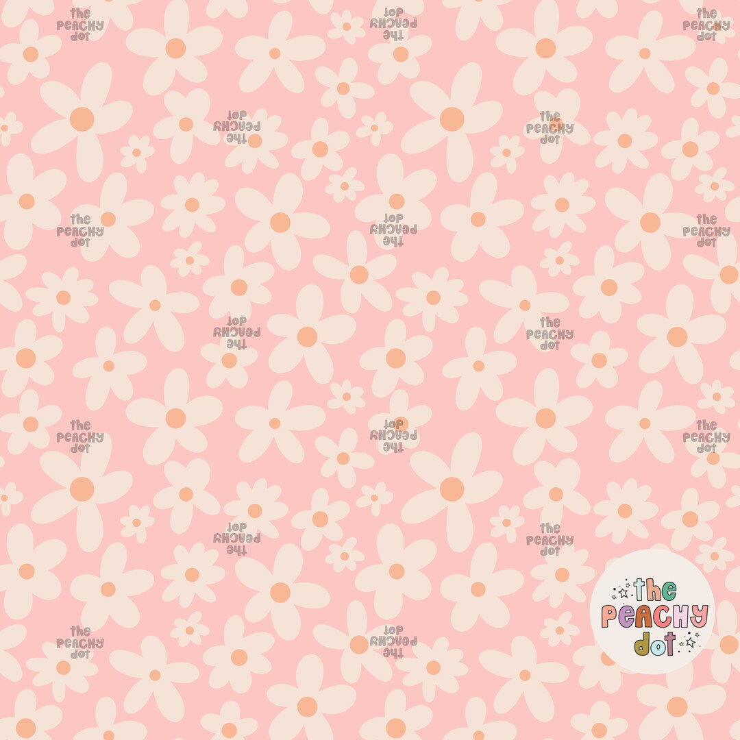 Seamless Pink Pattern, Seamless Pink Daisy Pattern, Seamless Retro ...