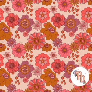 Seamless Fall Floral Pattern, Seamless Boho Retro Pattern, Seamless ...