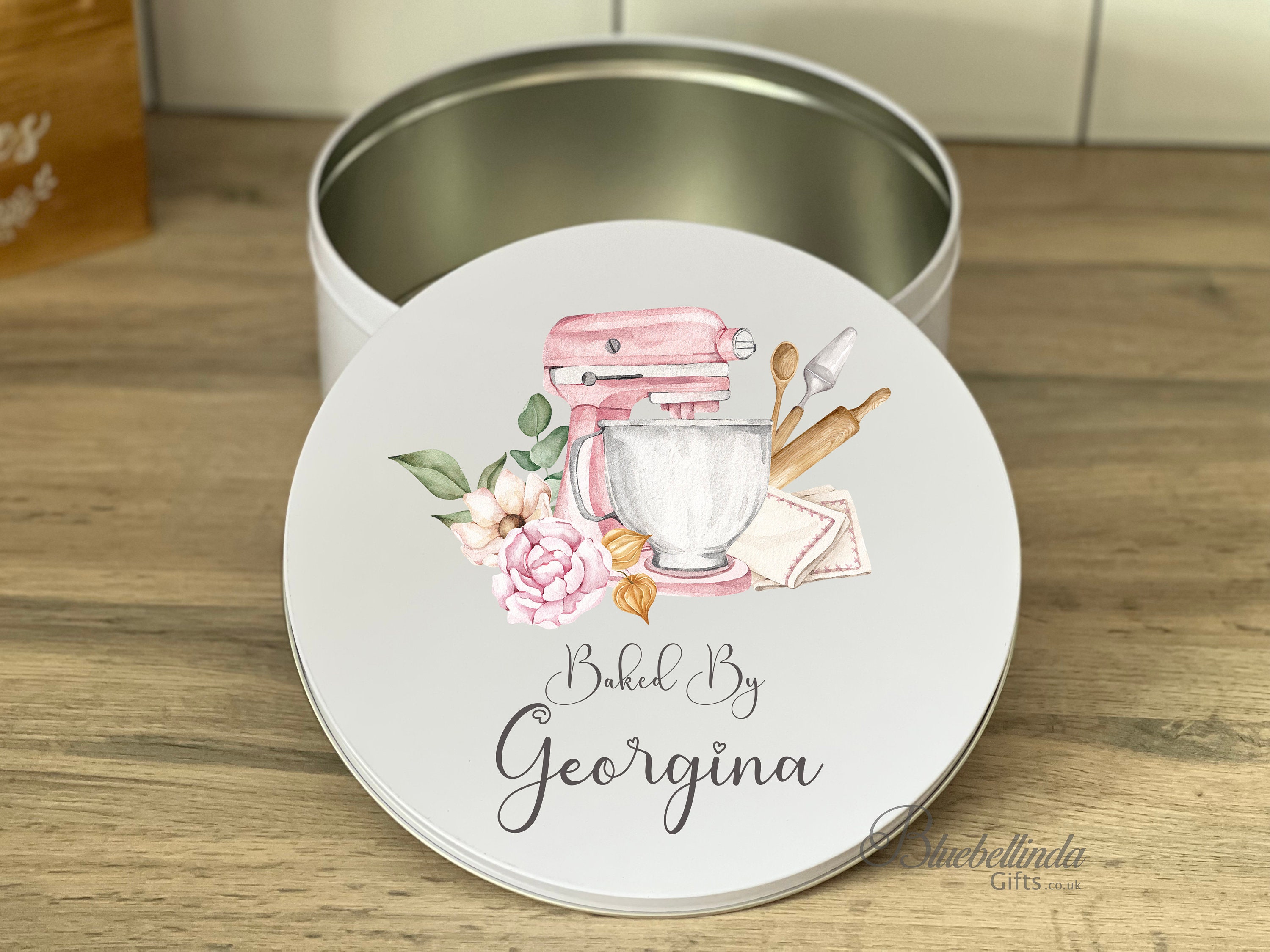 Baked by Personalised CAKE TIN Personalised Baking Tin - Etsy UK