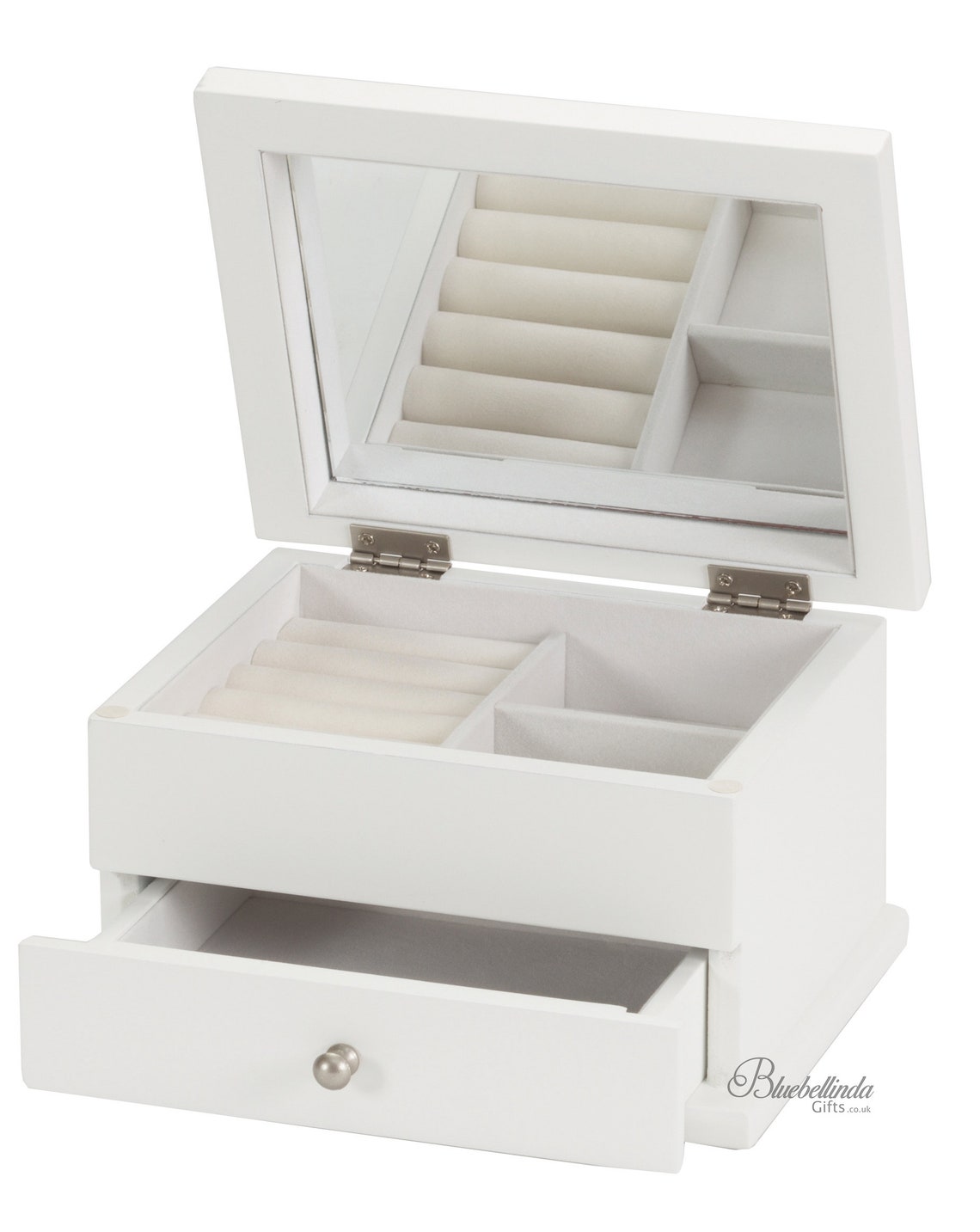 Luxury Personalised Floral Jewelry - Pink Flower Jewellery Box White ...