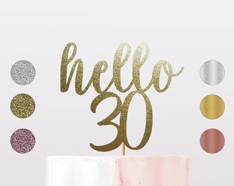 Hello 30 Cake Topper | Etsy