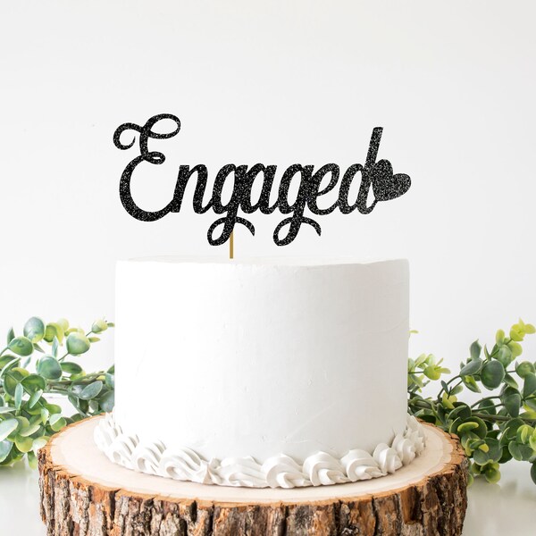 Engaged Cake Topper - Etsy