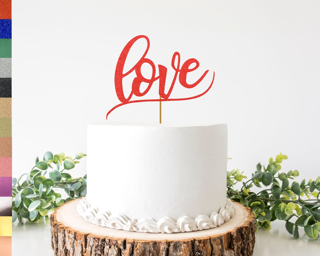 La Saint-Valentin adore Cake Topper personnalisé Décor de fête ...