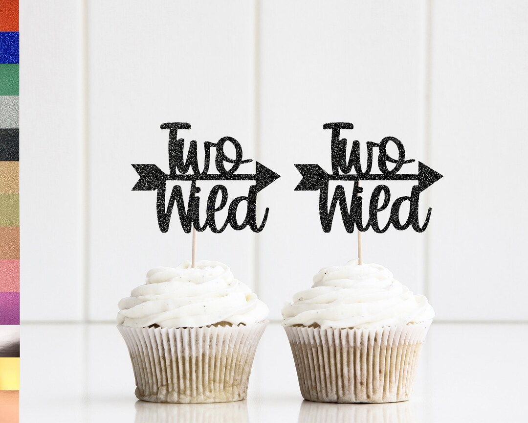 Two Wild Cupcake Topper Second Birthday Party Cupcake Decoration Mirror ...