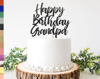 Happy Birthday Grandad Cake Topper. Grandpa Birthday Decor. 60th, 70th ...