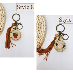 Handmade Embroidered Little Flower Keychain, Embroidery Keychain for ...