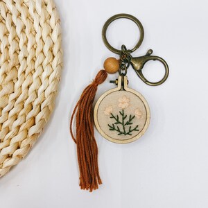 Handmade Embroidered Little Flower Keychain, Embroidery Keychain for ...