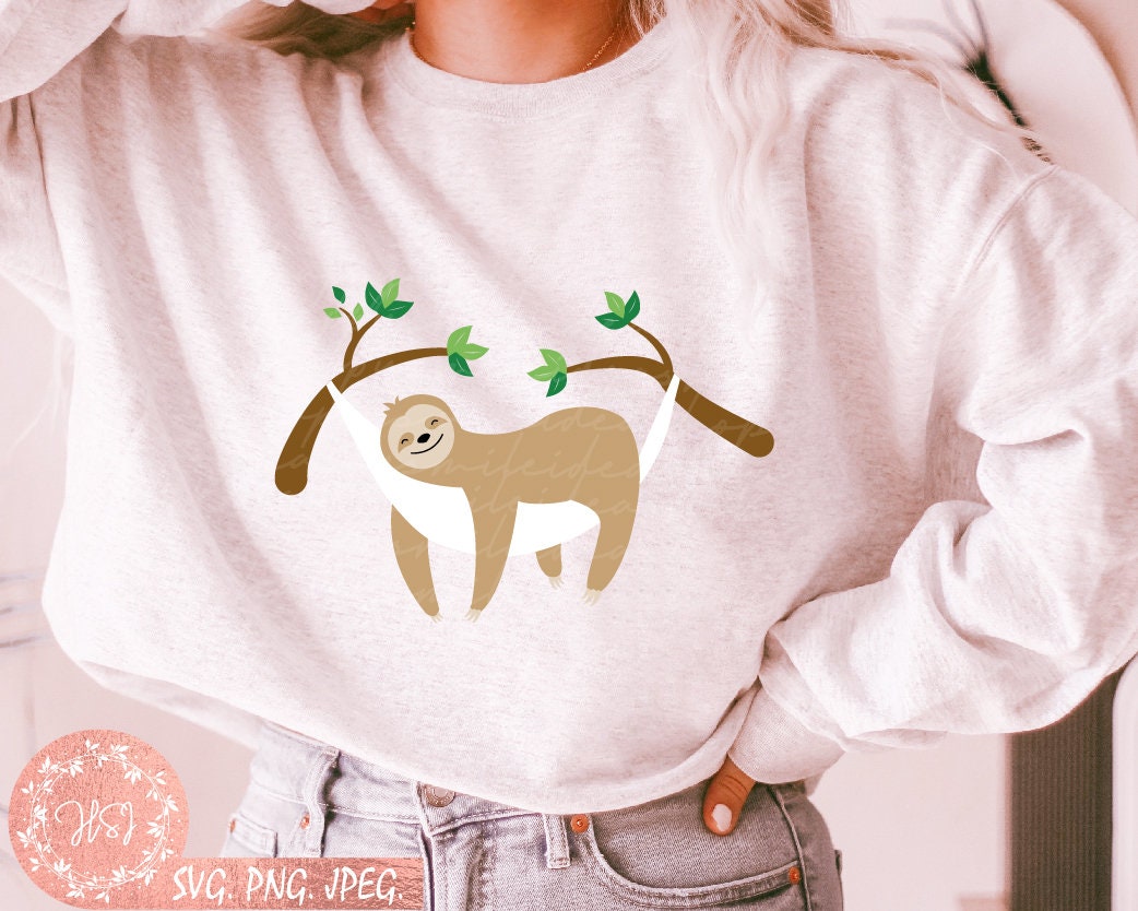 Sleeping Sloth SVG Sloth Svg Cut Files Colored Sloth Svg - Etsy