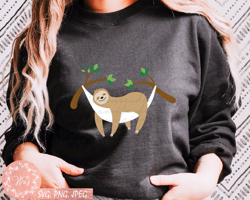 Sleeping Sloth SVG Sloth Svg Cut Files Colored Sloth Svg - Etsy