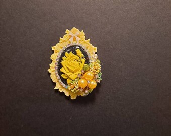 Yellow Flower Brooch | Etsy