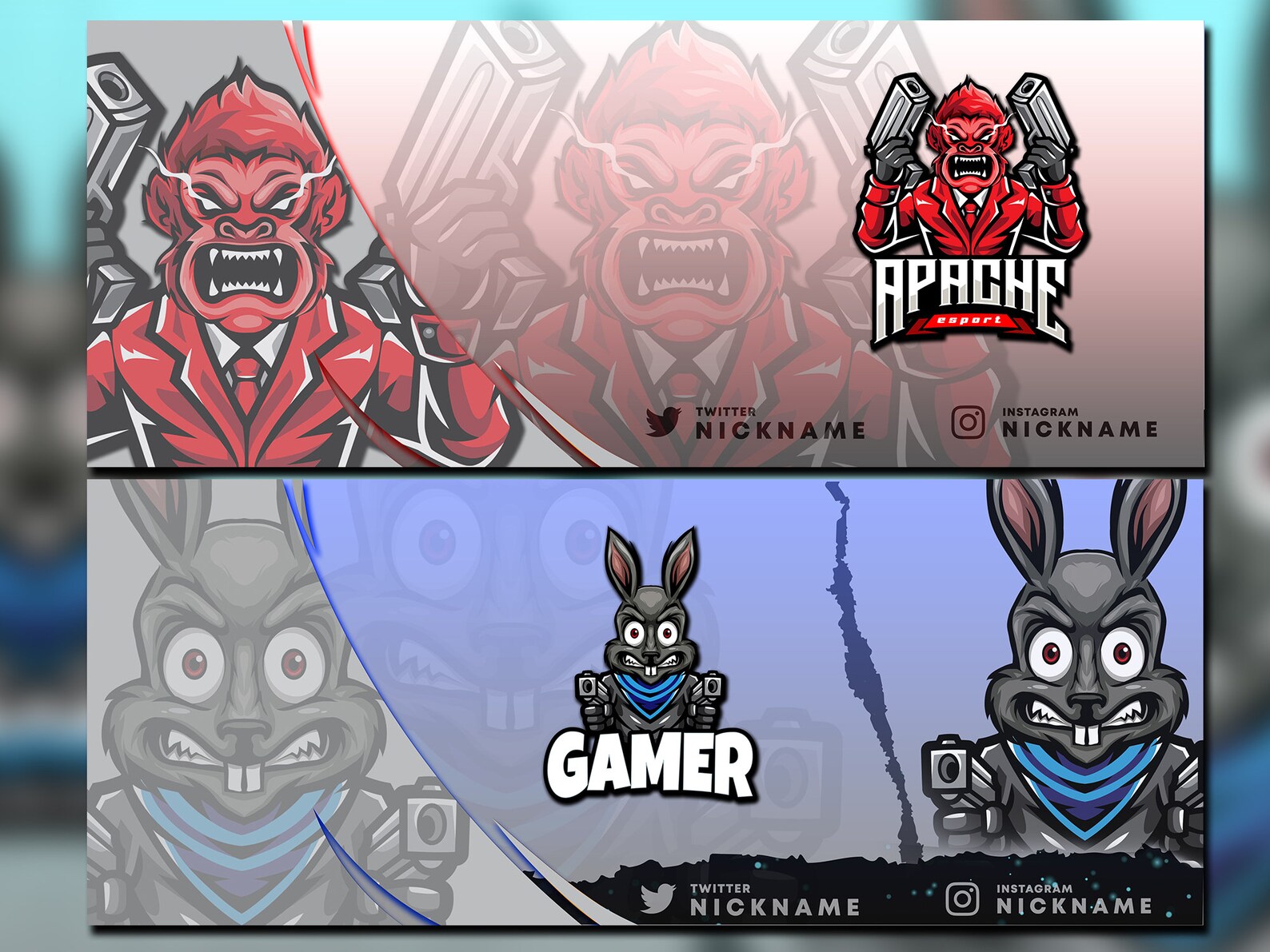 I Will Design Custom Amazing Gaming Banner and Cover Photo for - Etsy